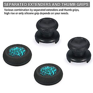 Playrealm FPS Thumbstick Extender & Printing Rubber Silicone Grip Cover 2 Sets for Xbox Series X/S & Xbox One Controller(Deep Sea Demon Tentacle)