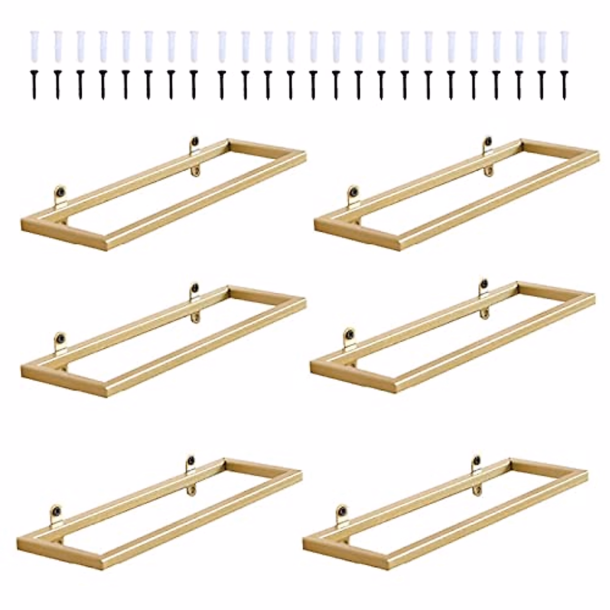 OFILLES 6-Shelf Metal Wall Mounted Wine Rack Organizer, Hanging Wine Bottle Holder Display for Beverages/Liquor Bottles Storage