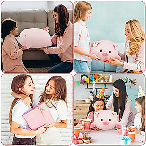 Achwishap 5PCS Pig Family,Pig Stuffed Animal Mommy with 4 Pig Babies Plush,Cute Pig Plush Pillow Cushion Doll,Kawaii Pig Plush Toy Hugging Pillow for Kids Adult(16” Pig Family)