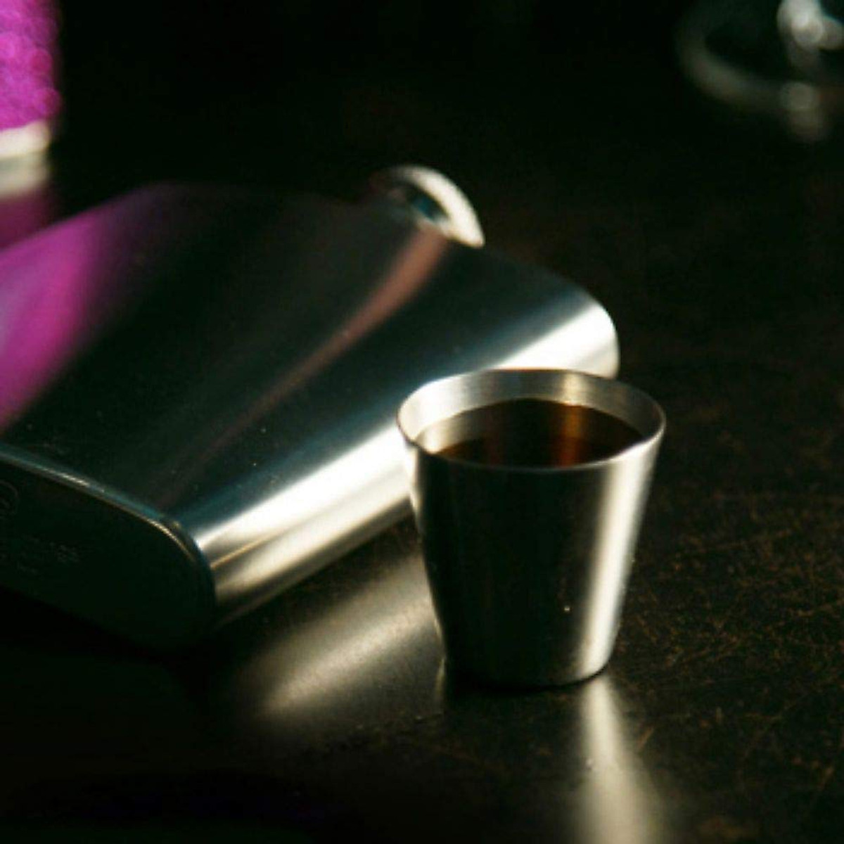 6 Pcs Stainless Steel Shot Cups,Renococo 1 Oz Stainless Steel Wine Glasses with Black Carrying Case,Metal Pint Cup,Shatterproof Drinking Glasses,Metal Drinking Vessel for Adults,Silver