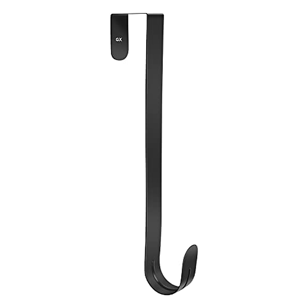 GameXcel 12" Wreath Hanger for Front Door - Large Wreath Metal Hook for Christmas Wreath Over The Door Single Hook, Black