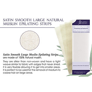 Satin Smooth Large Muslin Epilating Strips for Hair Removal, 100 ct x 2 packs