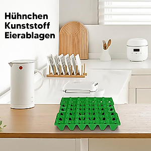 5PCS Plastic Egg Tray Egg Crates 30 Egg Flats for Home Chicken Farmers Stackable Egg Cartons Hold Multiple Eggs Great for Storing Sorting and Shipping Eggs(Green)