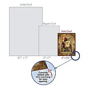 The Best Card Company Variety Pack of 10 Christmas Greeting Cards with Envelopes, Humor Holiday Assortment for Kids - Picture-Perfect Santas M1746XS