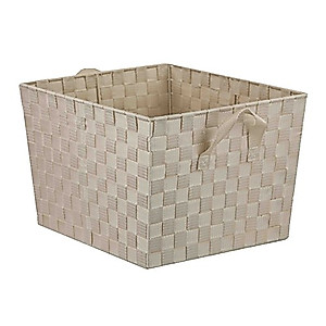 Home Basics PB49150 Non-Woven Strap Bin, X-Large, Ivory