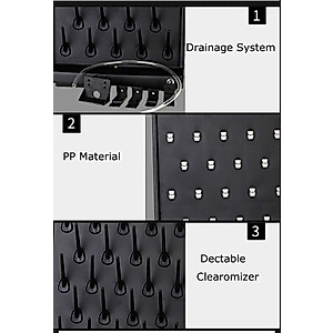 FSYD Black 52 Pegs Lab Supply Drying Rack, Pegboard Bench-top/Wall-Mount Laboratory Glassware 52 Detachable PegsLab Drying Draining Rack Cleaning Equipment