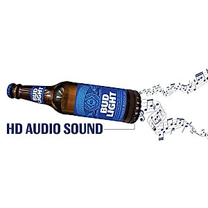Bud Light Beer Bluetooth Bottle Speaker Portable Wireless Speaker with Rechargeable Battery Ideal for Indoor and Outdoor Activities Loud and Bass Audio Sound Easy to Carry Anywhere