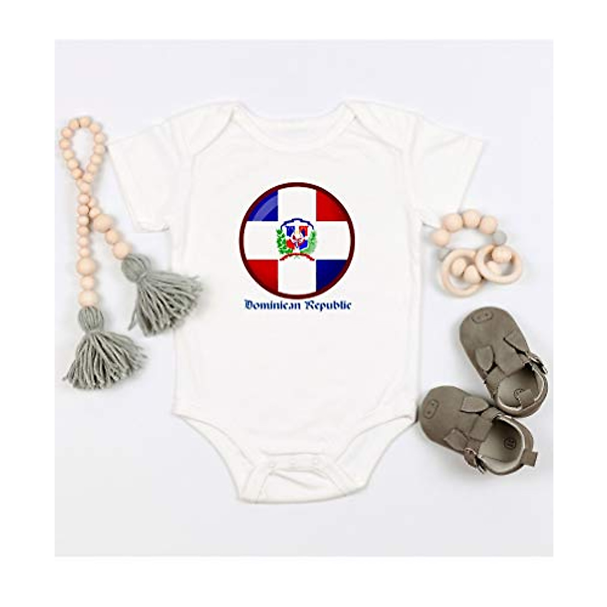 Dominican Republic Cute Flag Design Gift Baby Bodysuit Newborn Infant Onesie