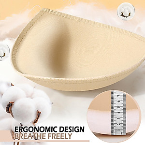 Fypxd 6 Pairs Removeable Bra Pads Inserts Push up for Sport Bra and Bikini Tops Beige