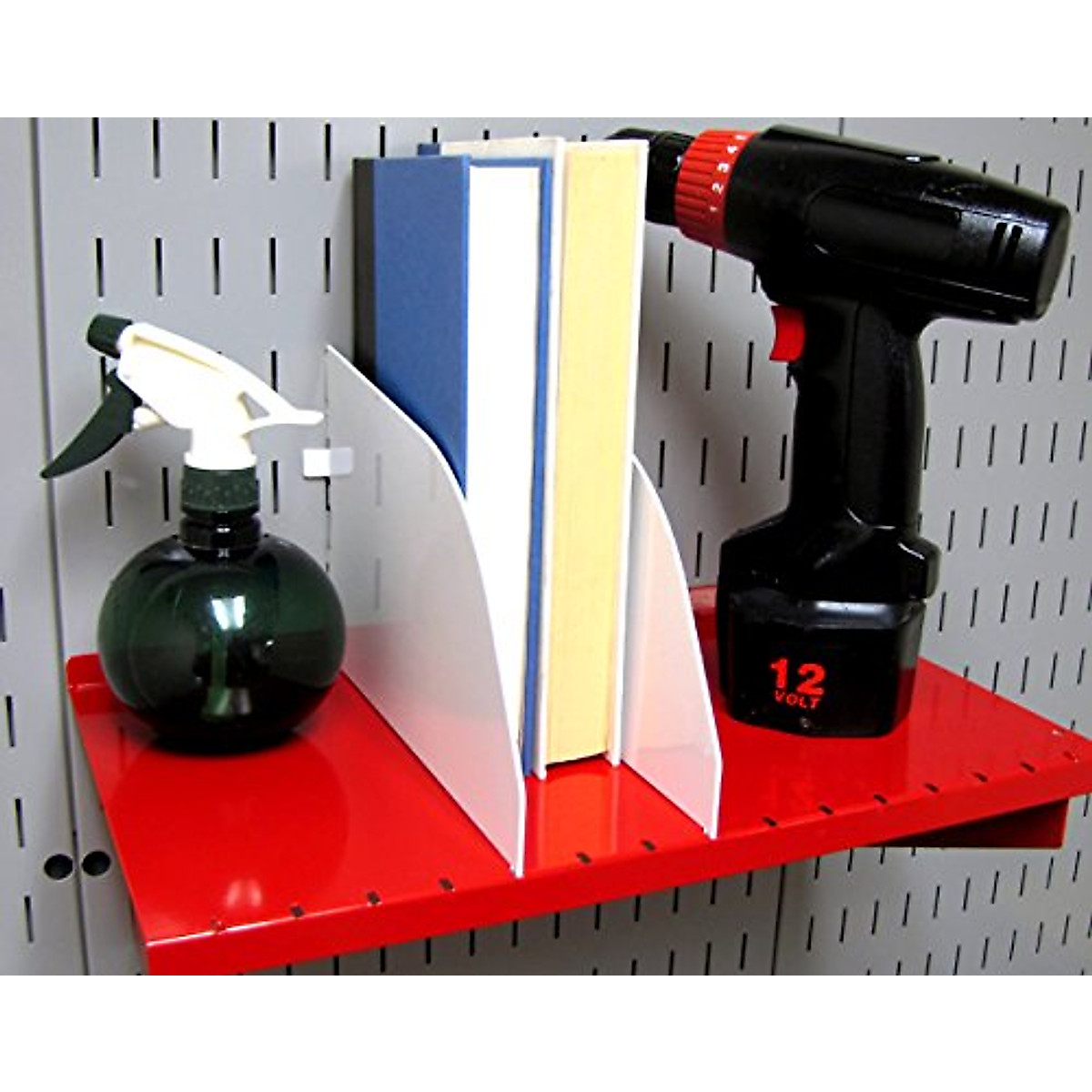 Wall Control Pegboard Shelf Divider for 9in Deep Pegboard Shelf Assembly for use with Wall Control Pegboard and Slotted Tool Board – White