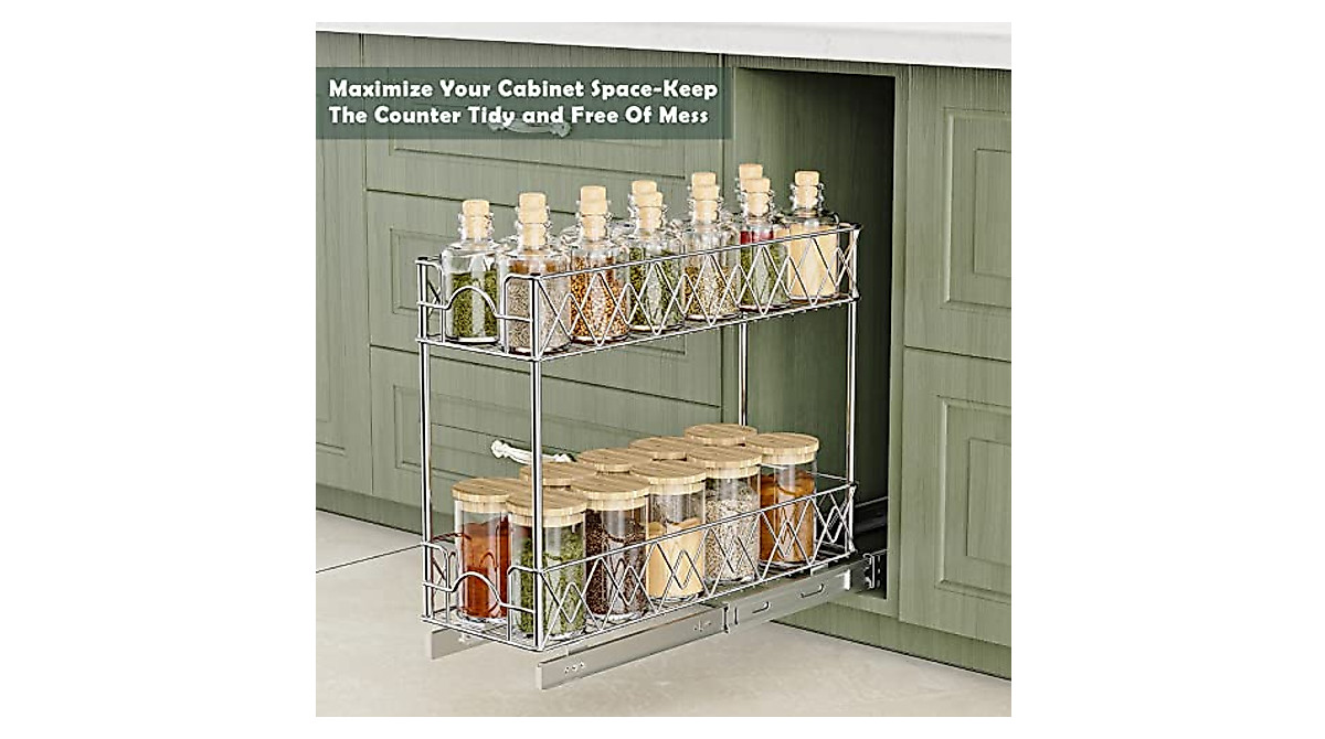 LYNNON 2 Tier Pull Out Cabinet Organizer for Kitchen & Bath