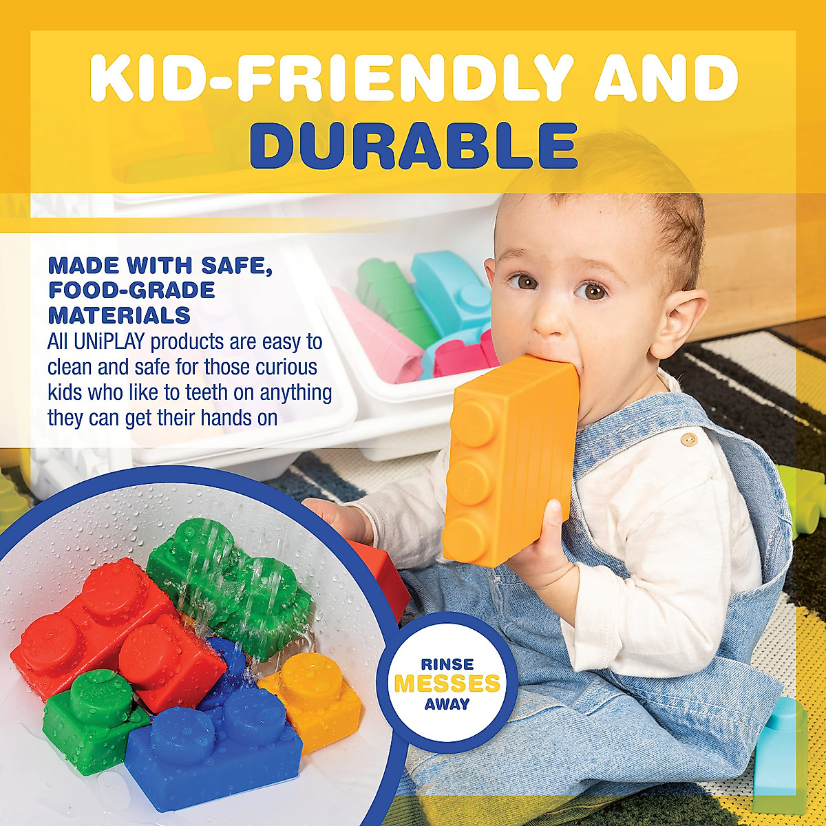 UNiPLAY Plus Soft Building Blocks — Creativity Toy, Educational Play, Cognitive Development, Early Learning Stacking Blocks for Infants and Toddlers, Primary (80-Piece Set)