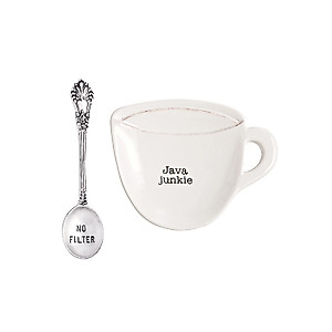 Mud Pie Home Kitchen Circa Coffee Break Coffee Mug Spoon Rest Sets 42600445 (Java junkie)