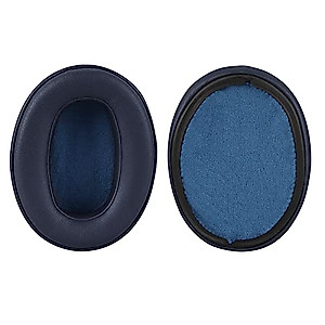 Geekria QuickFit Protein Leather Replacement Ear Pads for Sony WH-XB900N Headphones Ear Cushions, Headset Earpads, Ear Cups Repair Parts (Blue)