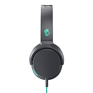 Skullcandy Riff On-Ear Wired Headphones, Microphone, Works with Bluetooth Devices and Computers - Grey/Miami, Wired