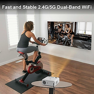 Artlii Enjoy4 Mini Projector 5G WiFi and Bluetooth, Native 1080P 210 ANSI Portable Projector for Outdoor and Indoor Use, Movie Projector Compatible with iOS, Android, Xbox, PS5, TV Stick, HDMI