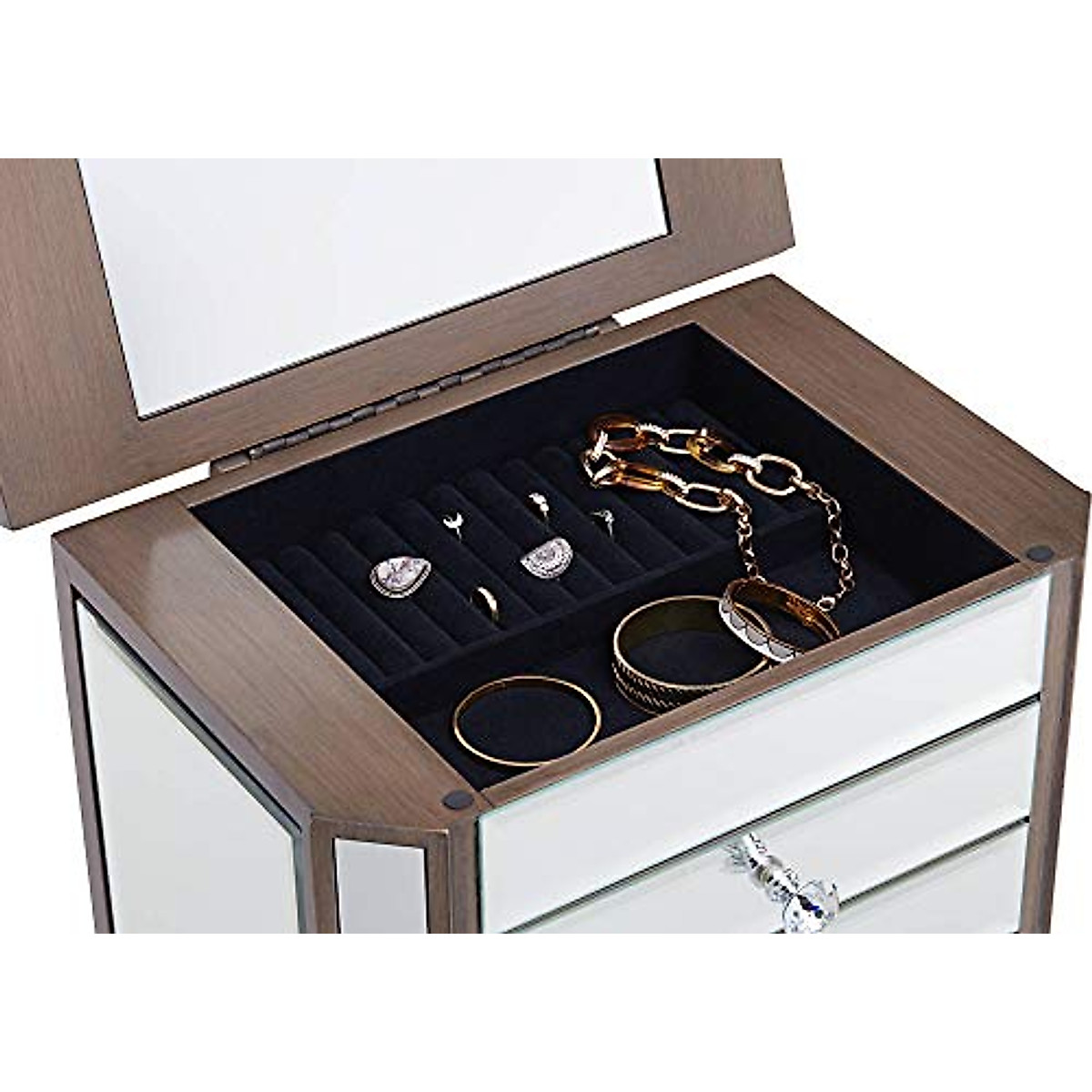 Vicenta 40 1/2" High 7-Drawer Mirrored Jewelry Armoire