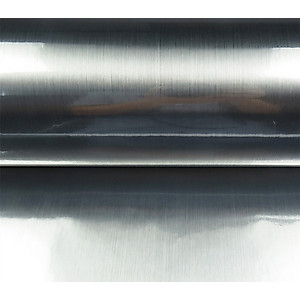 UPREDO Thick Metal Look Stainless Steel Adhesive Metallic Shelf Liner Decorative Paper Vinyl Film Backsplash Cover 15.8in by 100in (Silver Metal)