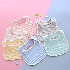 Bibs Muslin , Baby Drool Bibs Lap-shoulder Drool Cloths Adjustable Multi-Use Scarf Bibs 8-Layer 100% Organic Cotton With Super Absorbent& Soft Drooling Bibs Breathable for Boys Girls