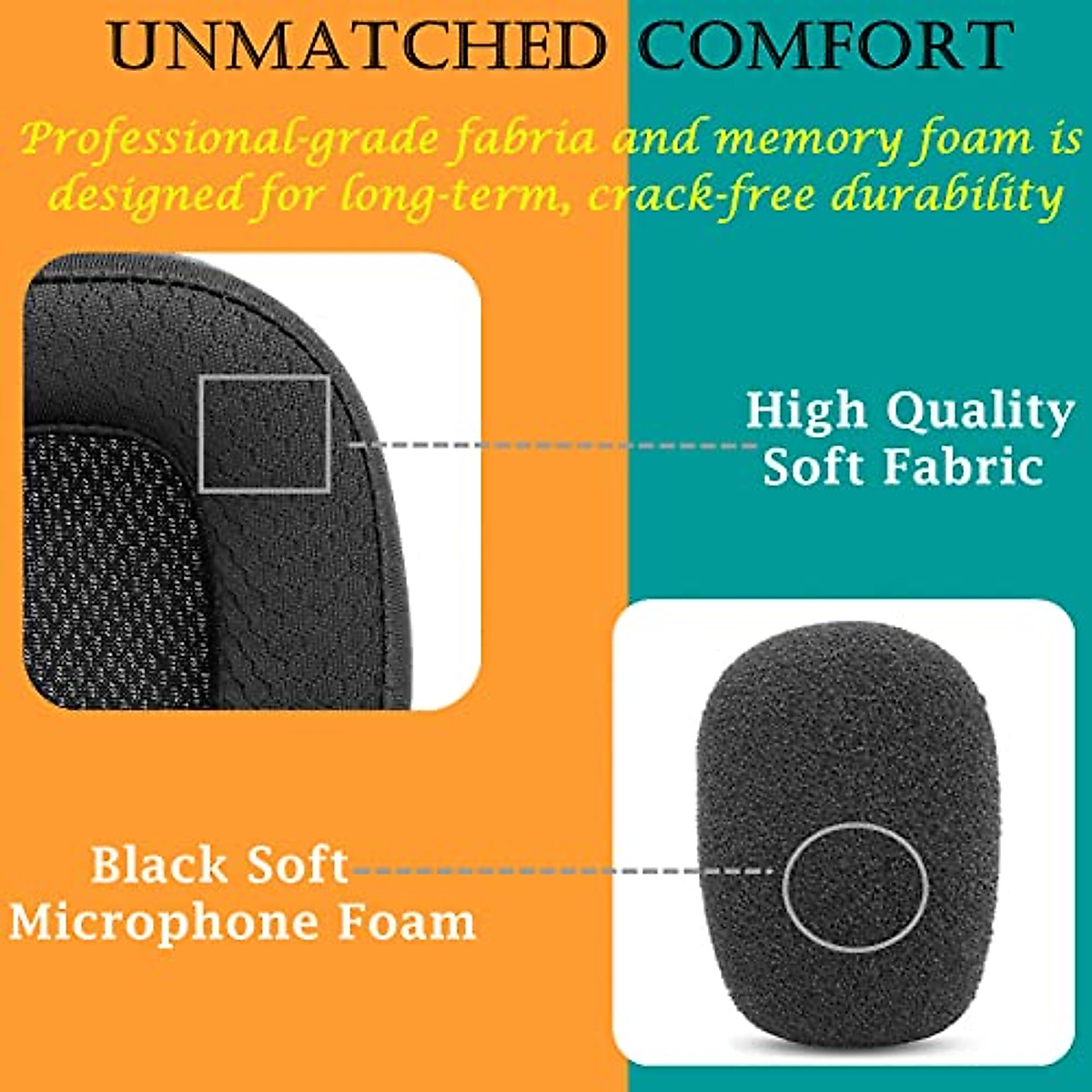 TaiZiChangQin Ear Pads Ear Cushions Mic Foam Kit Earpads Replacement Compatible with Logitech G430 G431 G432 G433 G332 Headphone ( Upgrade Fabric )