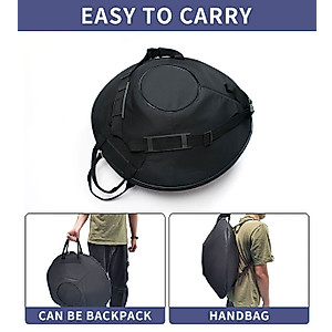 YuELinG Handpan Drum 9 notes 22inch Purple in D minor with Soft Handpan case, Durable Stand, mallets and dust-free cloth