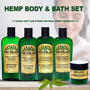 Hemp & Omega 3 Botanical Shampoo, Sulfate Free, SLS Free, for Itchy Scalp, Oily, Thinning, Color Treated Hair, Volumizing for Soft, Healthy, Shiny Hair, with Natural Hemp Seed Oil, Aloe (Single)