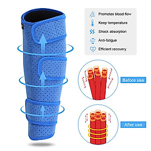 Calf Brace, Adjustable Shin Splint Support, Calf Compression Sleeve for Muscle Pain Strain Injury Swelling for Men and Women, Blue