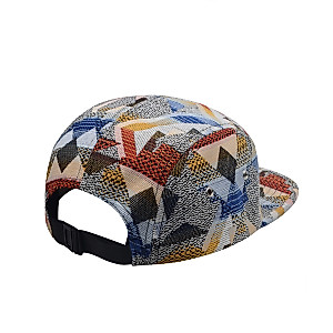 GP Accessories Pattern Multi Color Stripe 5 Panel Hat Large Geo Red Multicolored