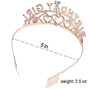AOPRIE Gold Birthday Crowns for Women Tiaras for Women Crowns for Girls Rhinestone Crystal Decor Headband