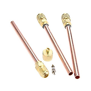 gohantee 10PCS Access/Service Valve 1/4'' SAE x 1/4'' OD x 4'' Stem Core AC Refrigeration