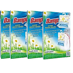Damp~rids Hanging Moisture Absorber, Fresh Scent Bag,14 Oz, 4 Pack