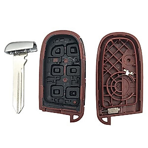 Smart Replacement Key Fob Cover Case fit for Jeep Grand Cherokee Dodge Challenger Charger Dart Durango Journey Chrysler 300 Keyless Entry Key Fob Shell (Red)