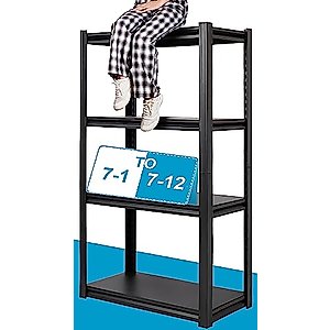 Raybee Garage Shelving Heavy Duty Shelving Unit Metal Storage Shelves for Storage Load 1640LBS 4-Tier Adjustable Garage Storage Shelves Pantry Basement 57" H x 27.6" L x 13.7" D