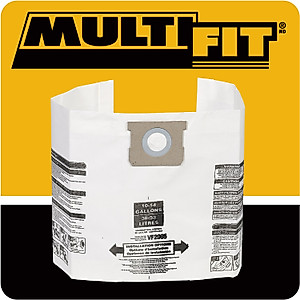MULTI FIT Wet Dry Shop Vacuum Bags VF2005 General Dirt Dust Collection Bag for Most 10 Gallon to 14 Gallon Shop-Vac Branded Wet Dry Vacuum Cleaners (3-Pack)