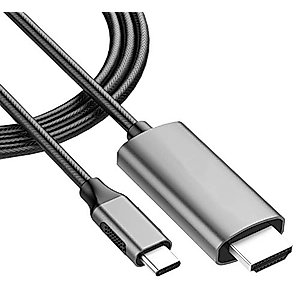 VOLT+ USB C to HDMI Cable, 6FT, 4K, Thunderbolt 3/4 USB C HDMI Adapter Compatible for Samsung Galaxy S6 to S23, Chromebook, Samsung Tabs, MacBook Pro/Air, iMac, iPad Pro, Surface, Dell, HP, TV