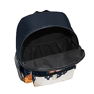 Glaphy Custom Kid's Name Backpack, Cartoon Rocket Toddler Backpack for Daycare Travel, Personalized Name Preschool Bookbags for Boys Girls