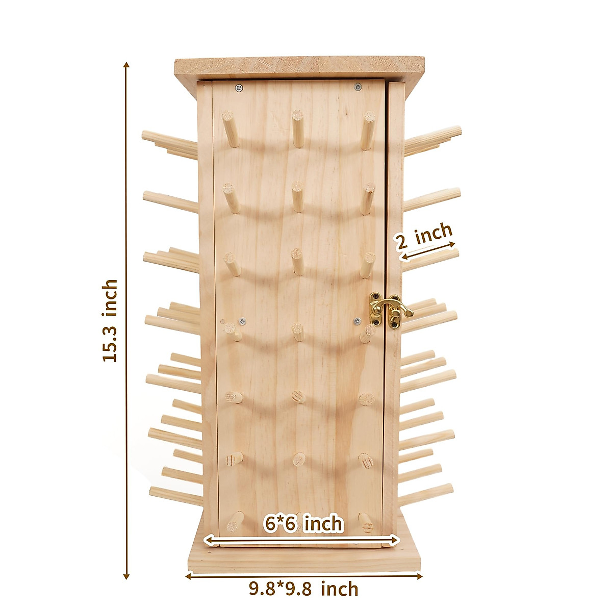360° Fully Rotating Wooden Thread Holder，Embroidery Thread Organizer，Thread Rack for Sewing with 84 Spools，Thread Braiding Holder Storage for Quilting, Embroidery，Hair-braiding and Jewelry