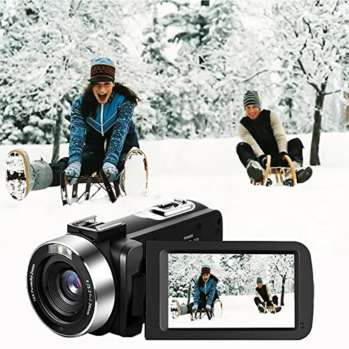 Bilukmi New 2.7k Ultra Hd Digital Camera 3.0in 270° Reversible IPS TOU-ch Screen Dv 16x Zoom Dual Smart Anti-Shake