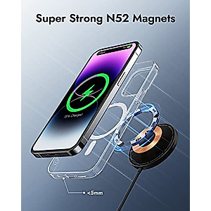 Baseus Wireless Charger for Magsafe, 15W Mini Lightweight Magnetic Wireless Charger with N52 Strong Magnets & Aerogel, Upgraded Temperature Control Compatible with iPhone 12/13/14 Series