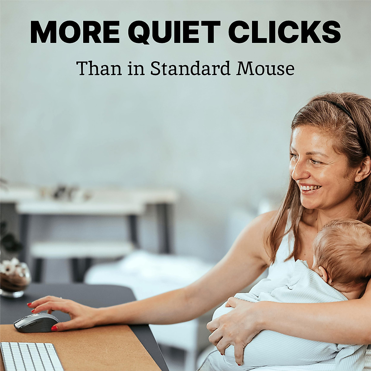 SHHHMOUSE Silent Mouse Wireless – Computer Mouse Wireless, Mouse for Laptop, Mouse USB, Mouse for Chromebook, Mouse Cordless, Mouse Inalambrico, PC Mouse, Computer Mice, Quiet Mouse
