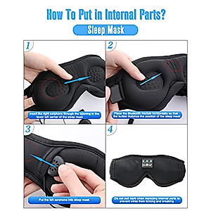 MUSICOZY Bluetooth 5.2 Module & Speakers for 3D Sleep Headphones Eye Mask with Charging Cable