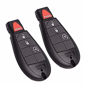 Key Fob Fobik Replacement Fits for Dodge Ram 1500 2013 2014 2015 2016 2017 2018 2019 2020 2021 2500 3500 4500 5500 2013-2018 Pickup Truck Keyless Entry Remote Start Control GQ4-53T 4B Set of 2