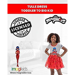 Miraculous Ladybug Little Girls Tulle Dress Red/Gray 7-8