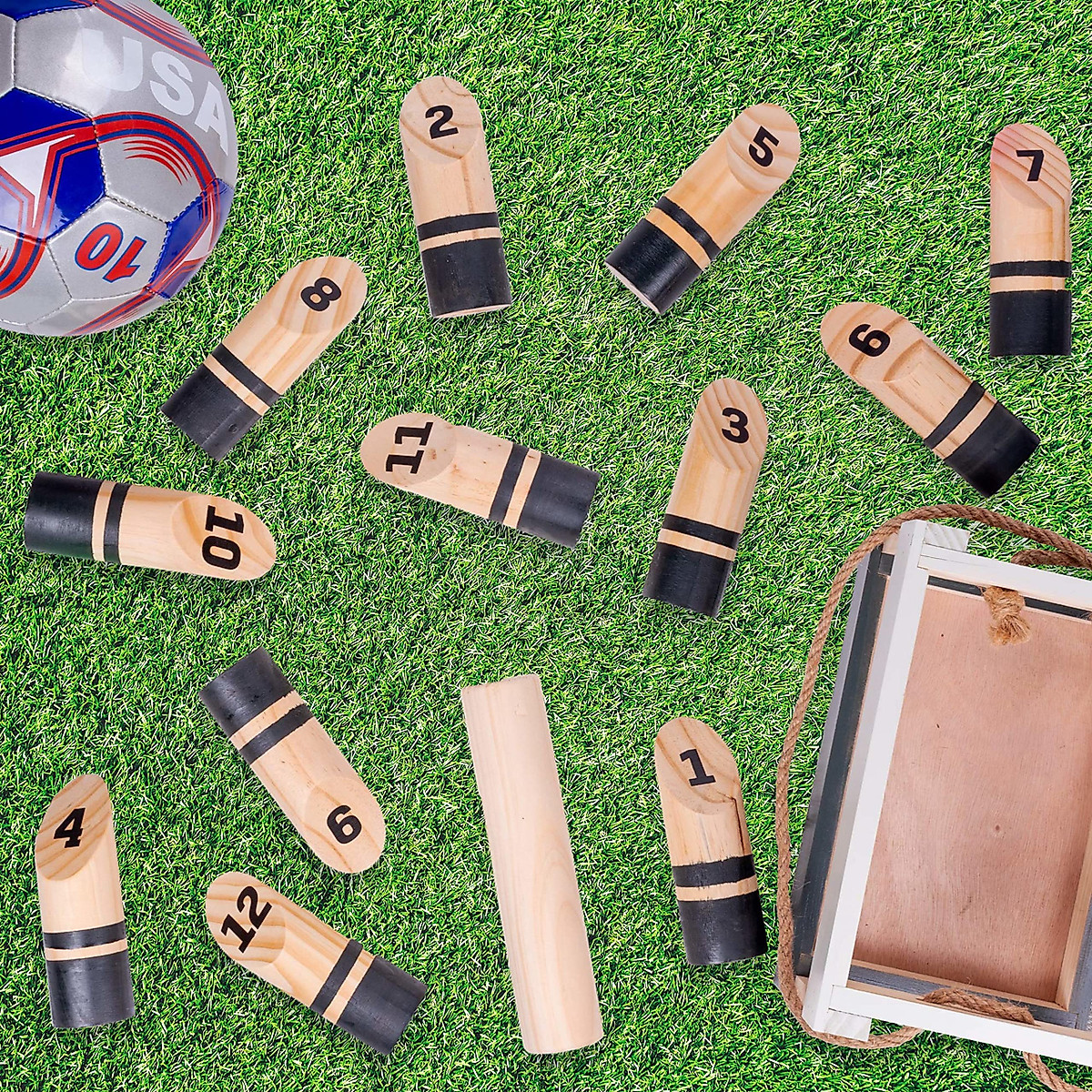 Finska | Portable Outdoor Lawn Game | Unique, Traditional Family Game | Premium Wooden Tossing Game Set Perfect for Parties, BBQs, Cookouts, Yard Activities | Comes with Carrying Crate