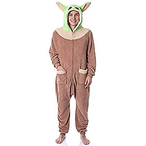 Star Wars The Mandalorian Adult The Child Grogu Kigurumi Union Suit Pajama for Men and Women (L/XL) Multi