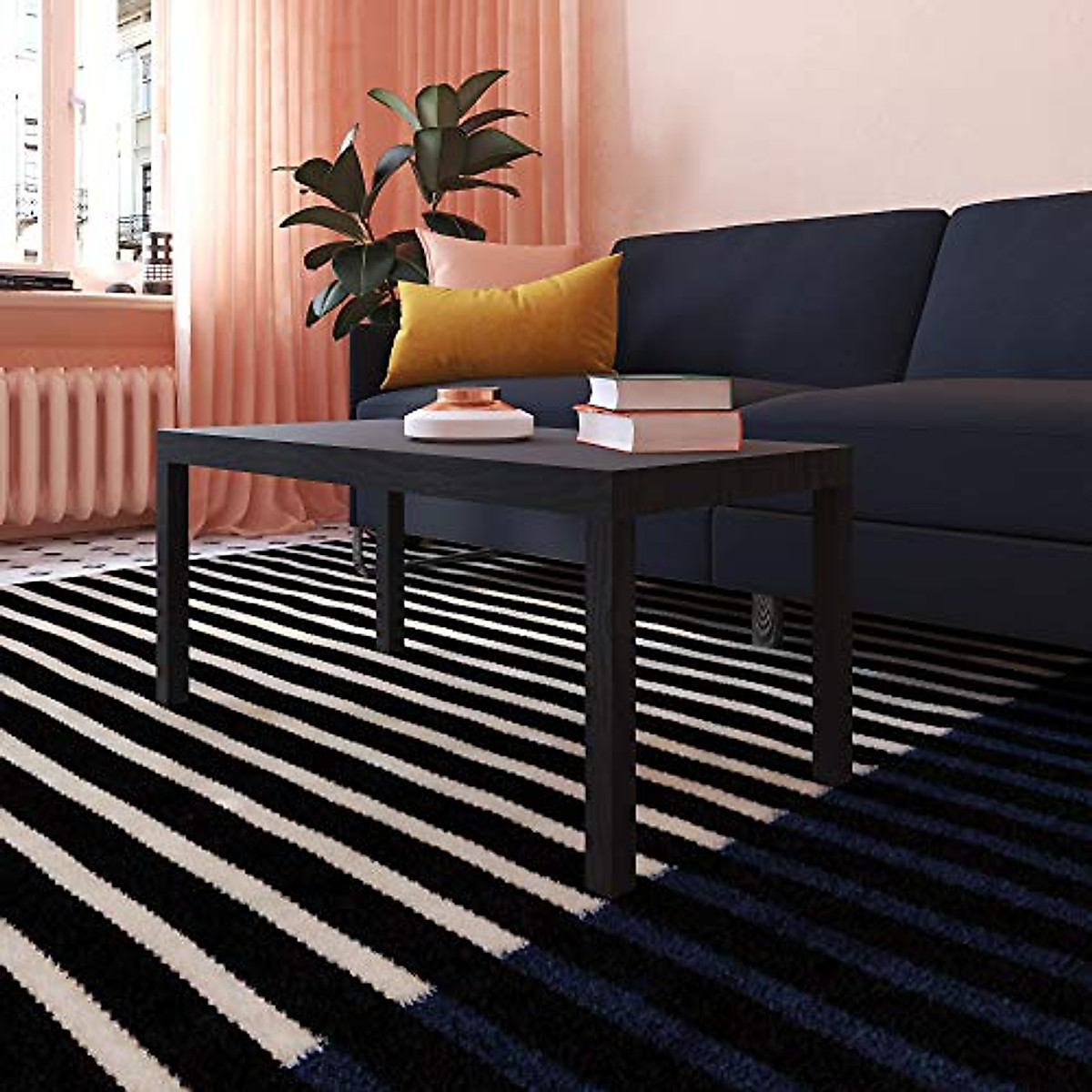 Ameriwood Home Parsons Modern Coffee Table, Black