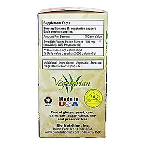 Bio Nutrition Swedish Flower Pollen Extract, 500 Mg, 60 Count