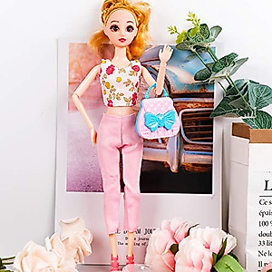 SOTOGO 30 Pieces Doll Clothes and Accessories for 11.5 Inch Girl Doll Include Random Style 10 Sets Tops and Pants,10 Bags and 10 Pairs Shoes