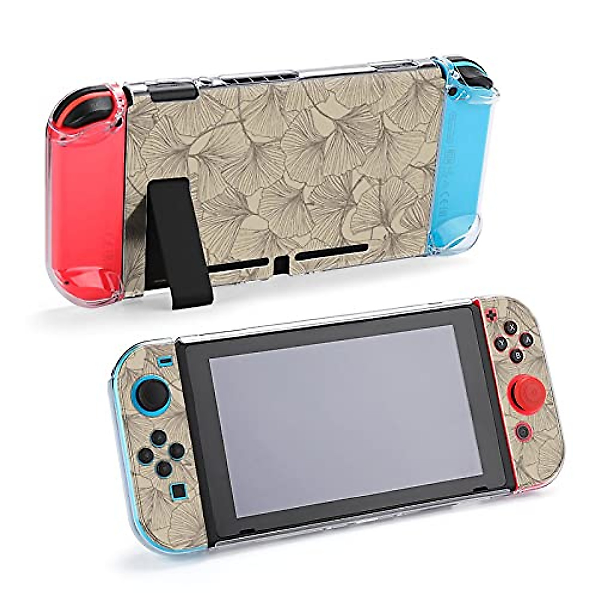 ERFGT Gin-Kgo Pat-Tern Case for Nintendo Switch with Screen Protector Slim Anti-Scratch Anti-Slip Protective Case Cover for Girls and Boys