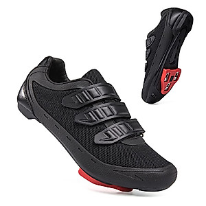 Mens Womens Indoor Cycling Shoes Compatible with Peloton Bike Shoes Cycling Shoes with Delta Cleats Clip Outdoor Pedal SPD Road Bike Shoes,Black
